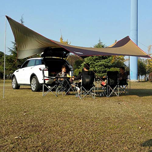 Hasika Camping Tent Tarp Extremely Large Canopy with 4 Poles Ripstop Sun Shelter Rainly for SUV Truck Picnic Activities