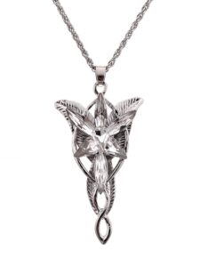 lureme® fairy princess arwen silver tone zirconia wings pendant necklace for women(a1000004)