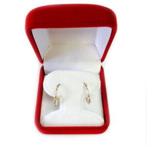 10k Yellow Gold Shiny Claddagh Design Hoop Earrings, Diameter 15mm