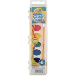 crayola washable watercolor paints, 8 primary colors (pack of 4)