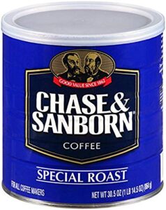 chase & sanborn coffee, special roast ground coffee, medium roast, 30.5 ounce