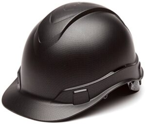 pyramex ridgeline cap style hard hat 4 point ratchet matte black graphite pattern