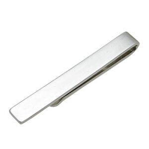 tie clip bar metallic finish - firm hold and perfect for skinny ties (chrome)