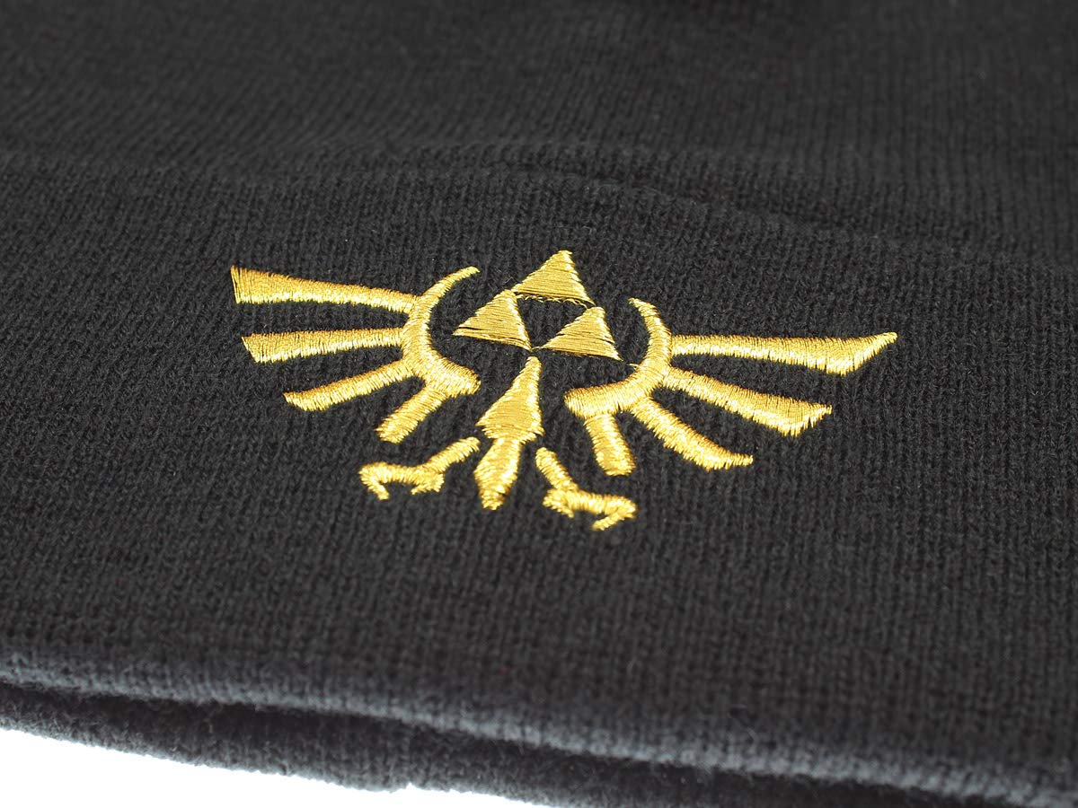 Bioworld Legend Of Zelda Wingcrest Triforce Knit Cuff Beanie Hat Cap