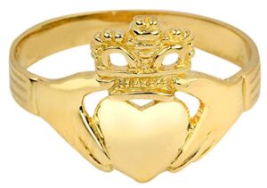 claddagh rings polished 14k yellow gold classic (size 5.5)