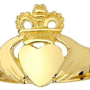 Claddagh Rings Polished 14k Yellow Gold Classic (Size 5.5)