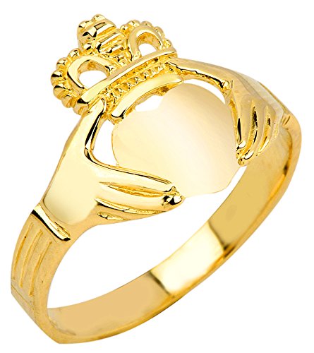 Claddagh Rings Polished 14k Yellow Gold Classic (Size 5.5)