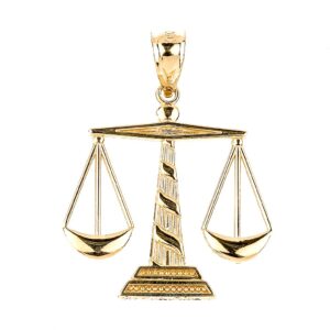 14k Yellow Gold Scales of Justice Pendant