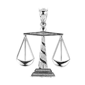 925 sterling silver scales of justice pendant