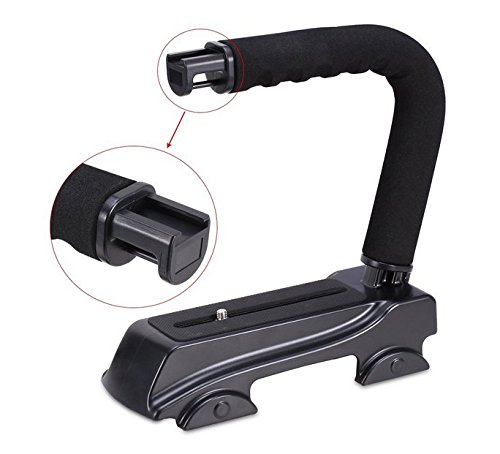 PhotoTrust Action Stabilizing Wheel-Style Mini Video Handle Grip Bracket Rig Compatible with DSLR Cameras