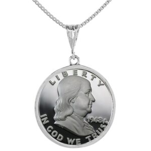 sterling silver half dollar bezel 30 mm coins prong back square edge 50 cent coin not included