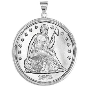 sterling silver dollar bezel 38 mm coins prong back round edge mexican olympic one dollar coin not included