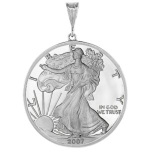 sterling silver silver eagle bezel 41 mm coins prong back square edge 1 oz coin not included