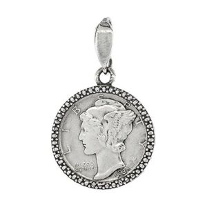 sterling silver dime bezel 18 mm coins prong back illusion edge 10 cent coin not included