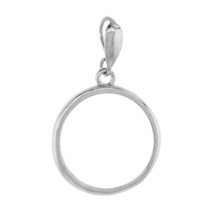 Sterling Silver Penny Bezel 19 mm Coins Prong Back Round Edge 1 Cent Coin NOT Included