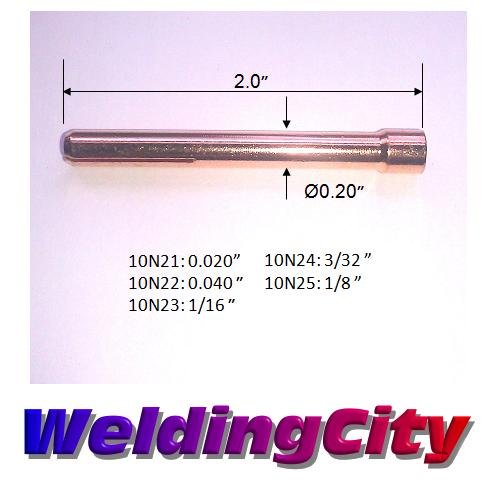 WeldingCity 5-pk Collet 10N23 (1/16") for TIG Welding Torch 17, 18 and 26 Series from Lincoln Miller ESAB Weldcraft CK