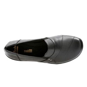 Clarks Women's May Marigold Slip-On Loafer, Black, 11 Wide