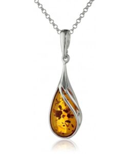 ian and valeri co. amber sterling silver drop pendant necklace 18 inches