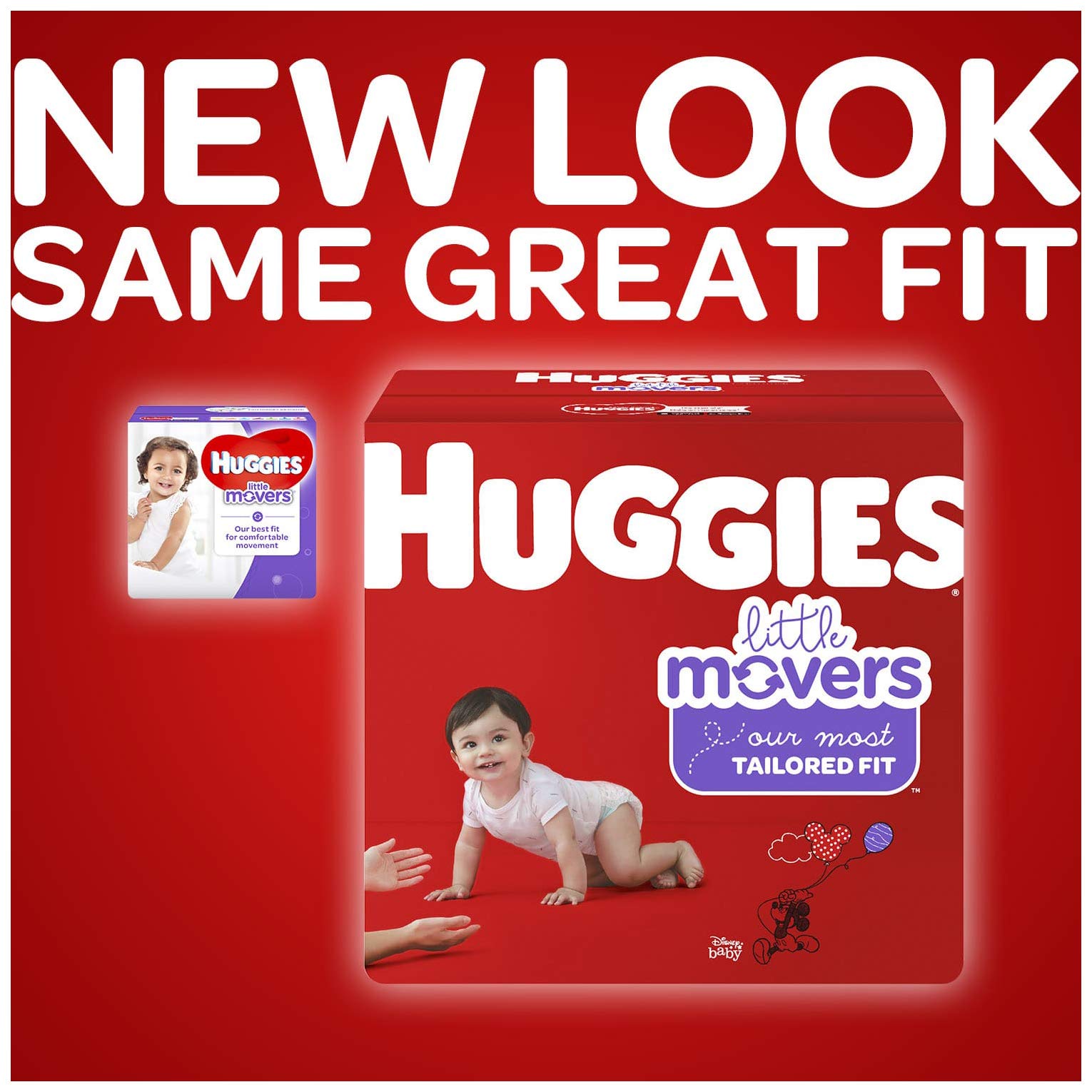 Huggies Little Movers Baby Diapers, Size 4, 56 Ct