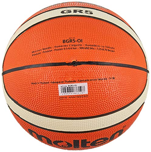 Molten Unisex Adult Basketball Ball BGR5-OI Basketball Balls - Orange/Ivory, 5