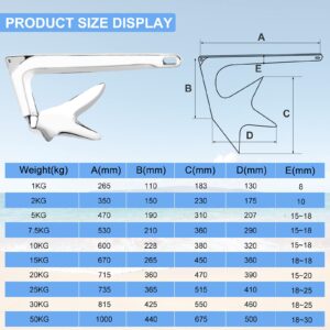 ISURE MARINE Stainless Steel Bruce Style Claw Force Boat Anchor 11lbs (5kg) Heavy Duty Marine Grade Polished