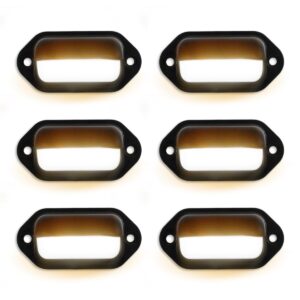 dream lighting 12v black oval waterproof led courtesy lighting, step/stair/deck lights for rv, marine, boat, surface mount 0.1 watts warm white, pack of 6