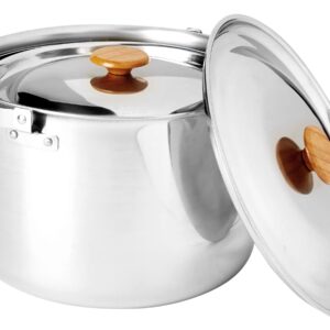 Snow Peak Al Dente Cook Set - Made of Polished Stainless Steel with Stylish Wooden Handles