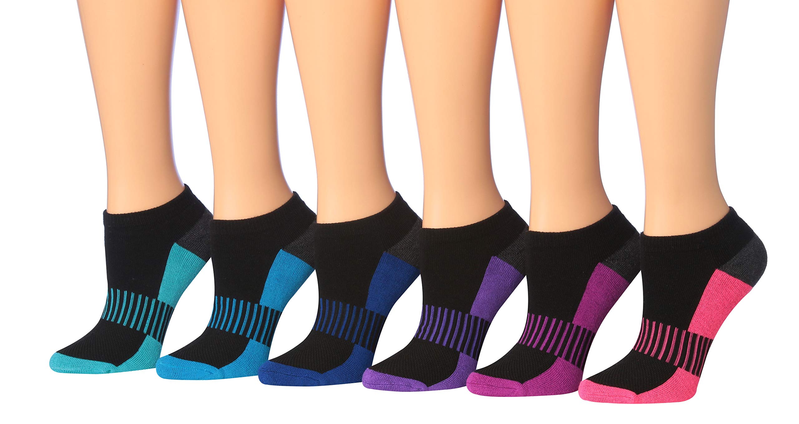 Tipi Toe Colorfut Women's 12-Pairs Low Cut Athletic Sport Peformance Socks WS17