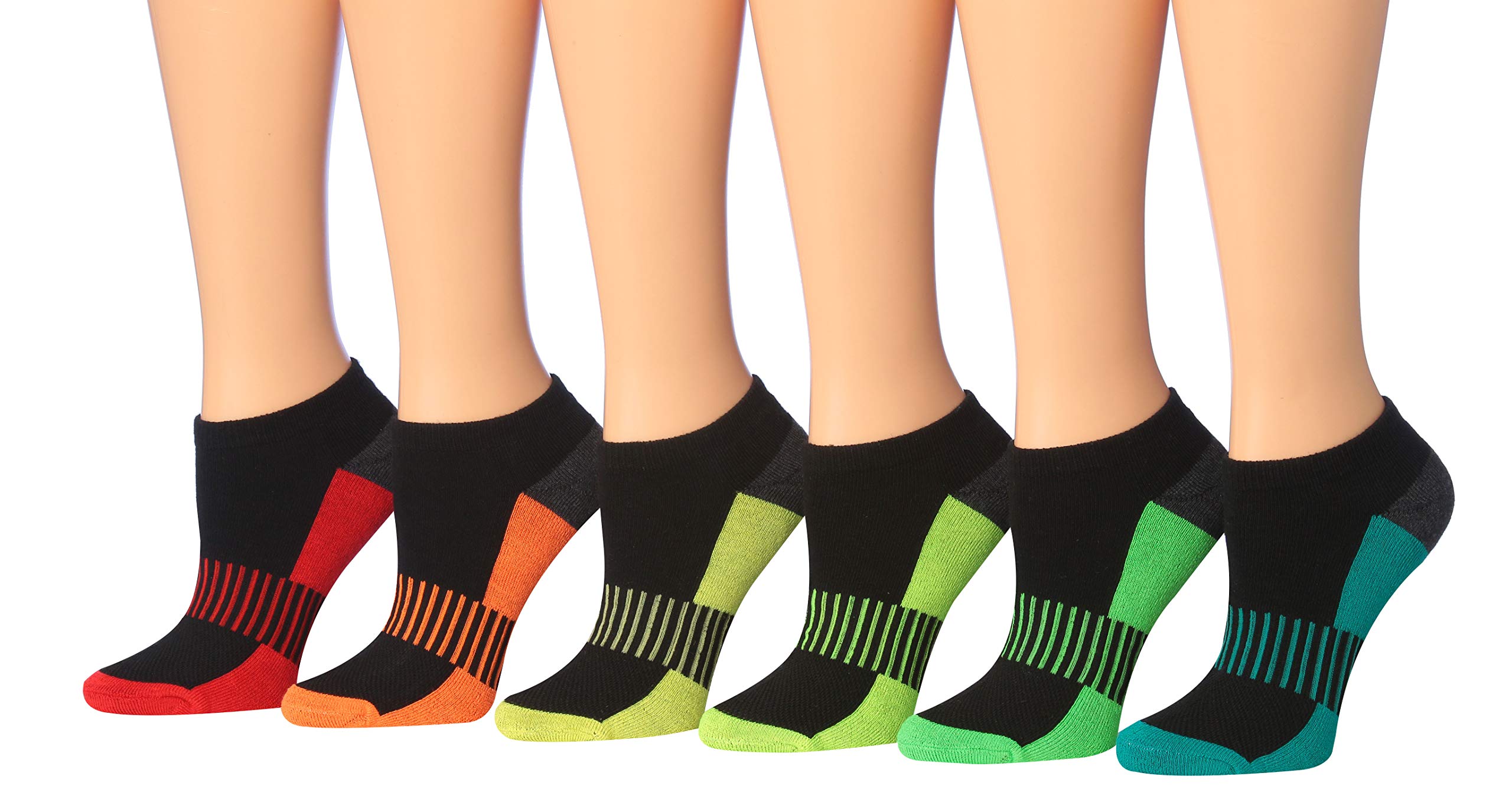 Tipi Toe Colorfut Women's 12-Pairs Low Cut Athletic Sport Peformance Socks WS17