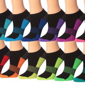 Tipi Toe Colorfut Women's 12-Pairs Low Cut Athletic Sport Peformance Socks WS17