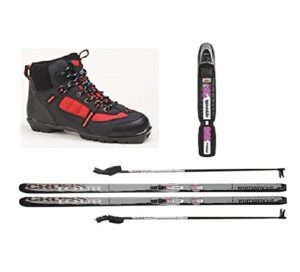 whitewoods junior nnn cross country ski package, 137cm - skis, bindings, boots, poles (31, 60-90 lbs.)