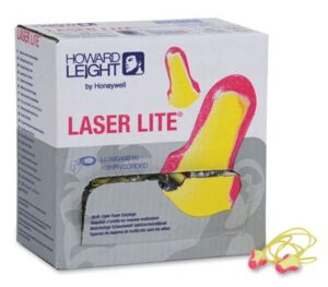 howard leight laser lite earplugs - corded (100 pairs per dispenser box) (1 dispenser box) - ab-266-2-82