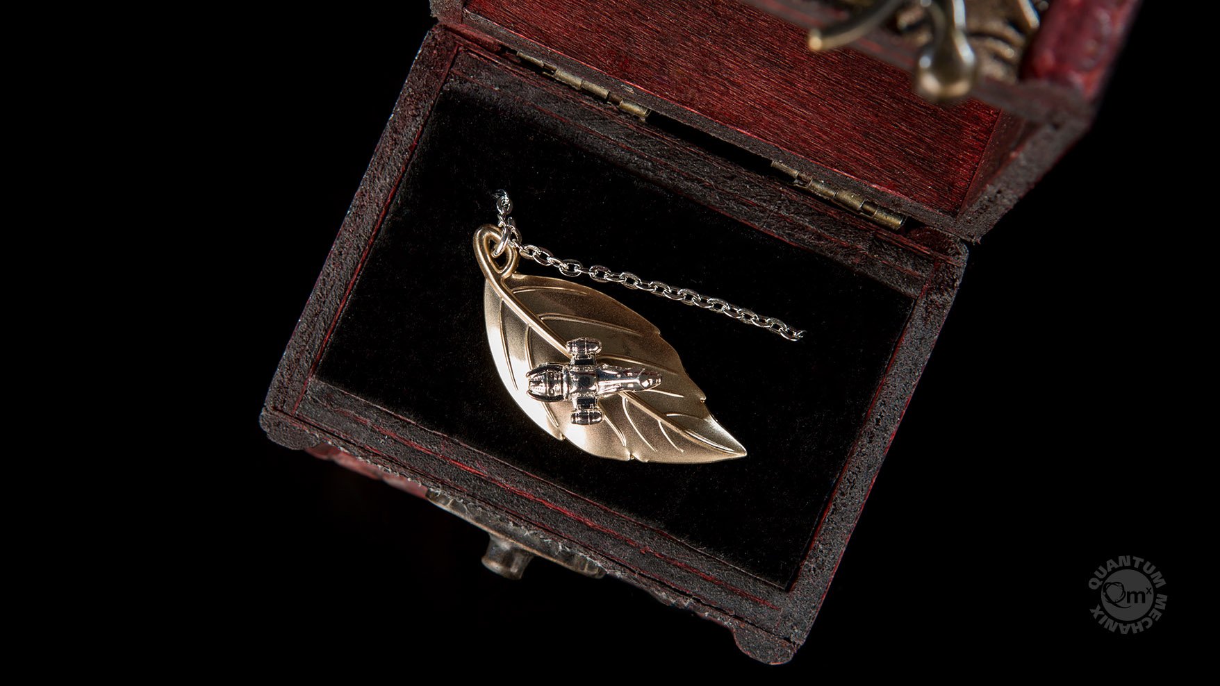 QMx 14k Gold/Sterling Silver Leaf on the Wind Pendant