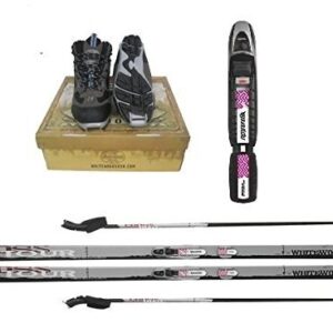 Whitewoods Adult NNN Cross Country Ski Package, 157cm - Skis, Bindings, Boots, Poles (40, 90-120 lbs.)