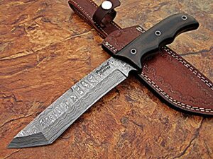 poshland tr-170 custom handmade damascus steel 10 inches tanto knife - perfect grip g10 handle