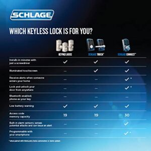 Schlage FE695-CEN-MER Century Touch Entry Leverset with Merano Lever, Matte Black