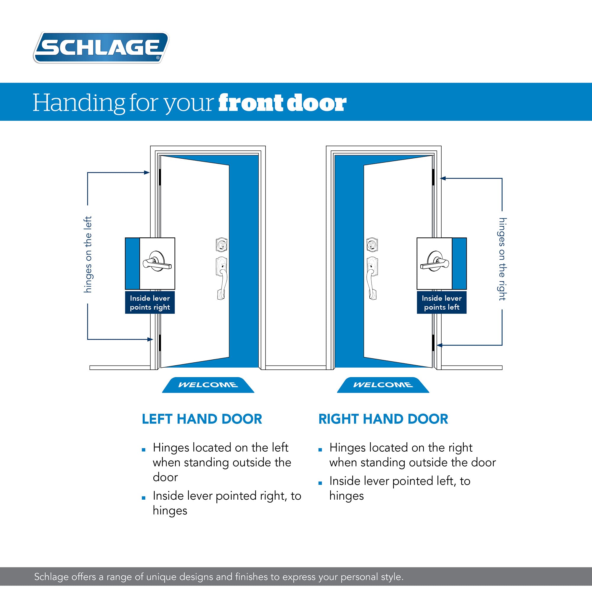 Schlage F60 ADD 622 PLY Addison Front Entry Handleset with Plymouth Knob, Deadbolt Keyed 1 Side, Matte Black