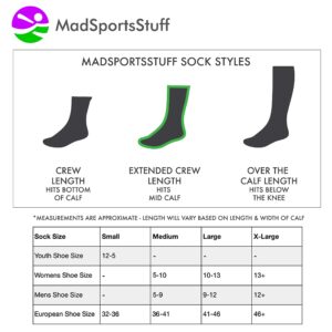 MadSportsStuff Volleyball Logo Crew Socks (Black/Neon Pink, Medium)