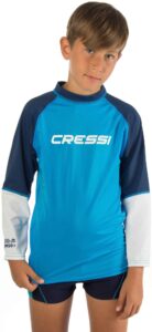 cressi boys long sleeve rash guards, blue, xl 14 15 years us