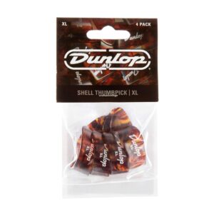 dunlop thumbpick plastic shell ext. xl. 4 count.