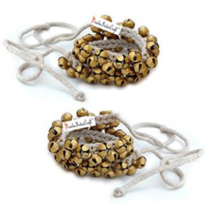 Prisha India Craft ® Kathak Ghungroo Pair, (25+25) (16 No. Ghungroo) Big Bells Tied with Cotton Cord Indian Classical Dancers Anklet Musical Instrument