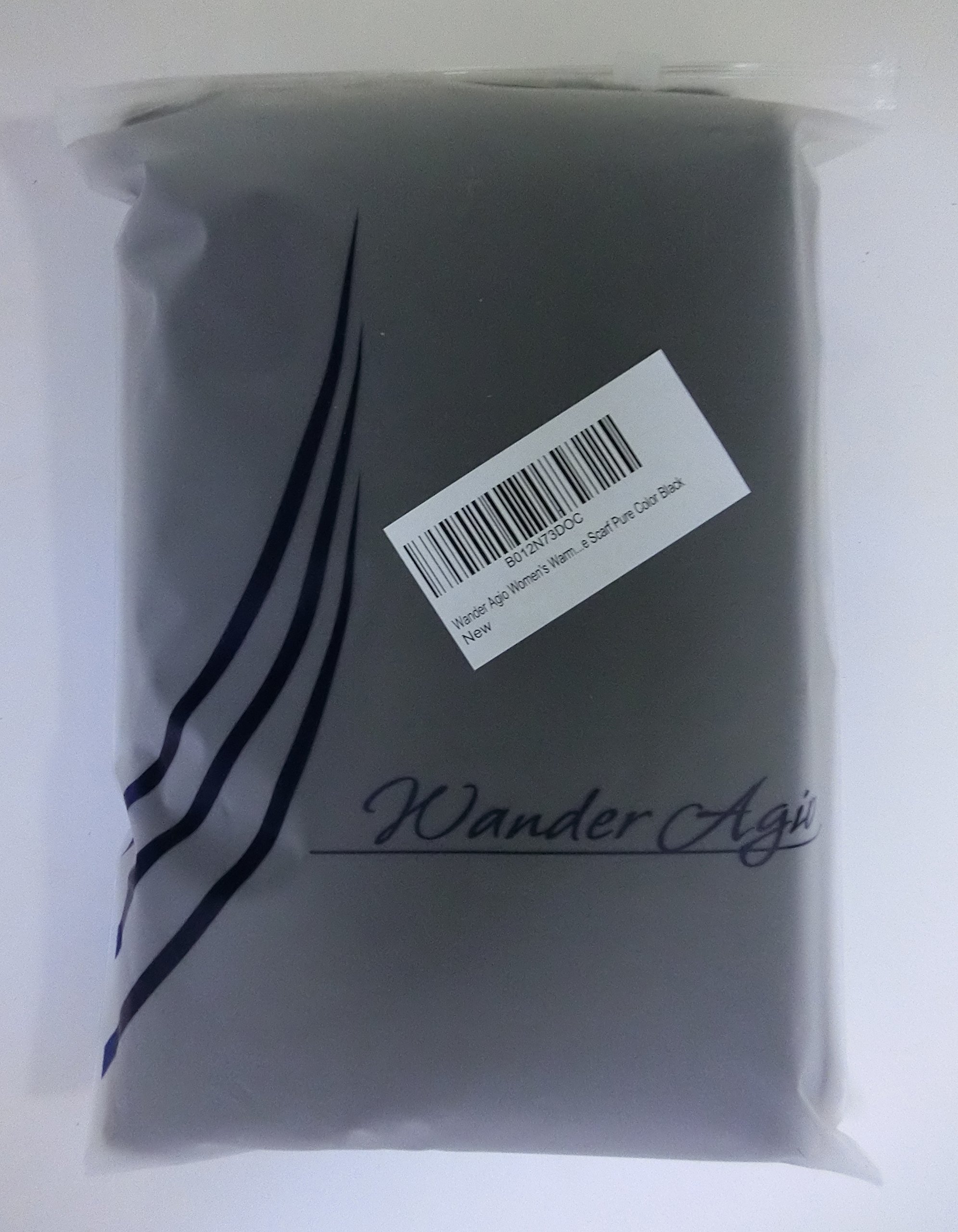 Wander Agio Women's Warm Long Shawl Winter Warm Large Scarf Pure Color Black