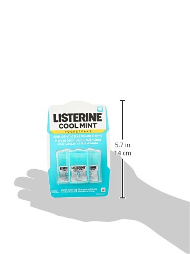 Listerine Pocketpaks Breath Strips, Cool Mint, 72 Count