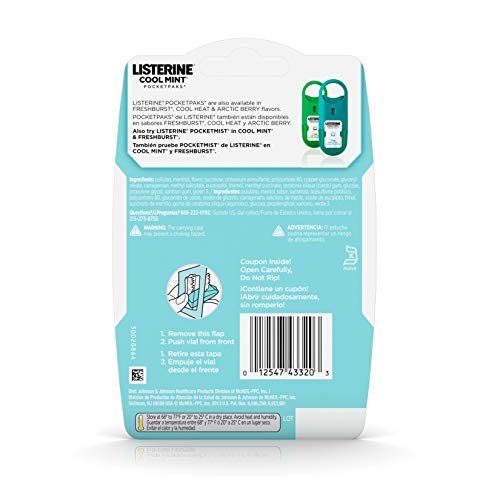 Listerine Pocketpaks Breath Strips, Cool Mint, 72 Count