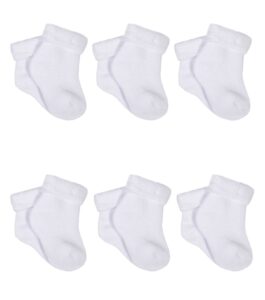 gerber baby 6-pair sock, white, 18 months