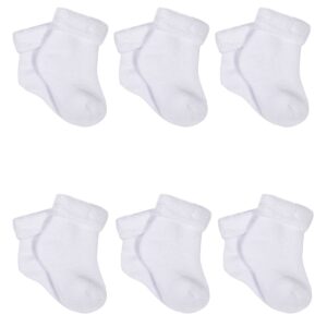 Gerber Baby 6-Pair Sock, white, 18 Months