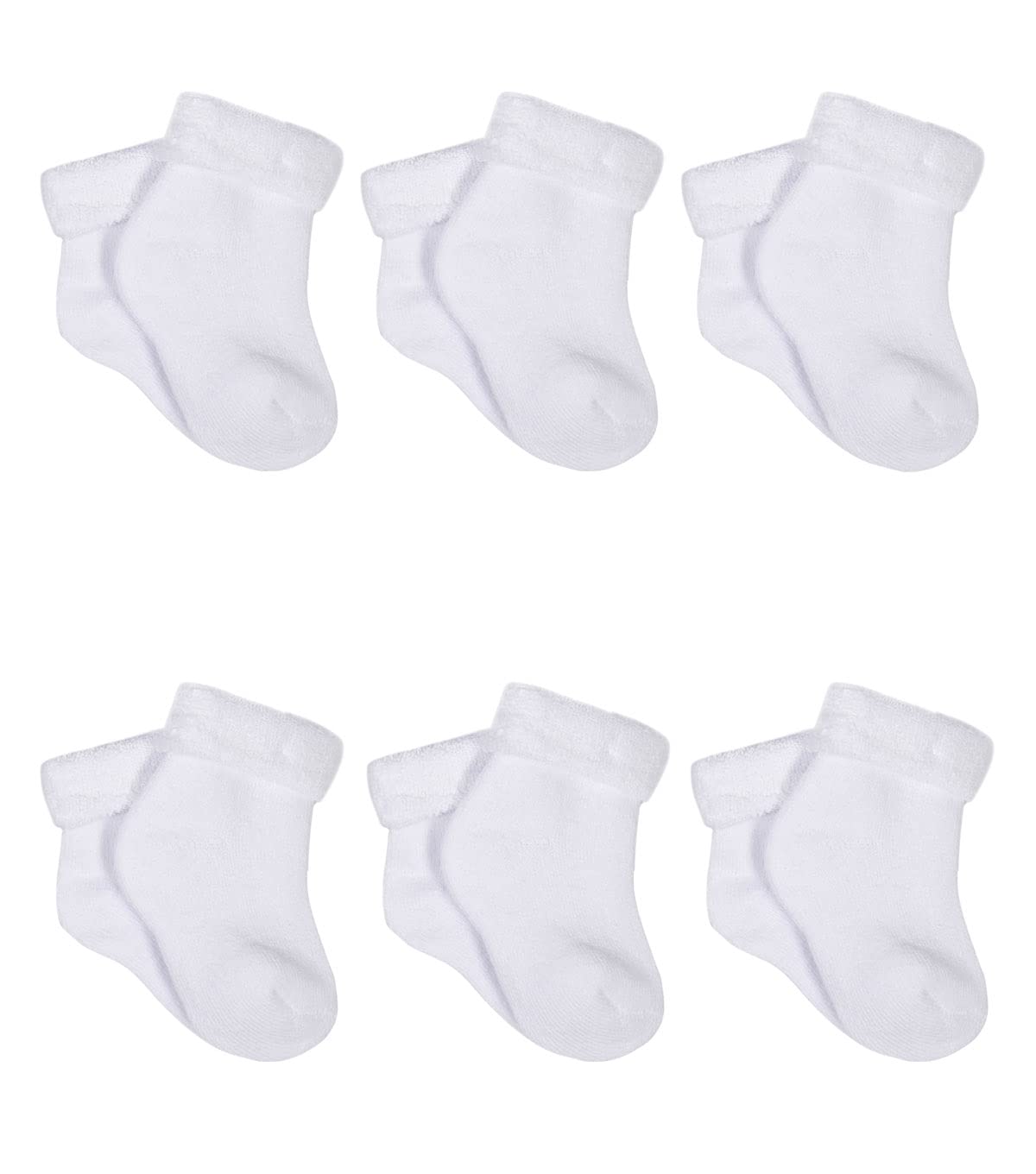 Gerber Baby 6-Pair Sock, white, 18 Months