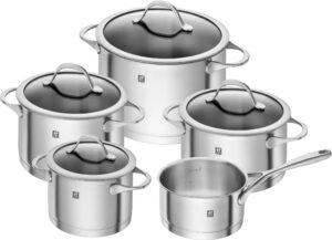 zwilling essence cookware set, 5-piece, silver