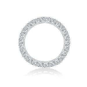 Amazon Essentials Platinum Plated Sterling Silver All-Around Ring set with Round Infinite Elements Cubic Zirconia (1 cttw), Size 9, (previously Amazon Collection)