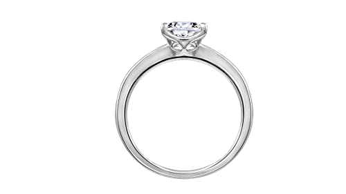 Amazon Essentials Platinum Plated Sterling Silver Solitaire Engagement Ring set with Princess Cut Infinite Elements Cubic Zirconia (1 cttw), Size 9, (previously Amazon Collection)